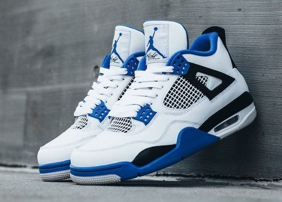 Air Jordan 4- Blancas y Azules - Calzatesp